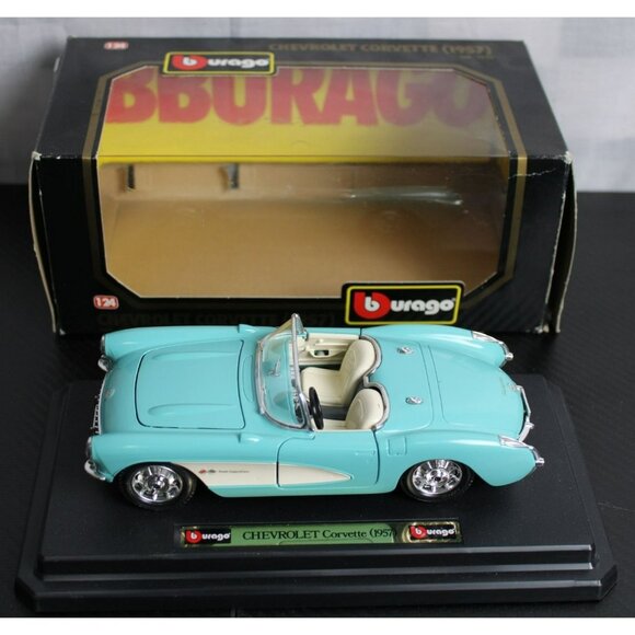 Burago | Toys | Burago 957 Chevrolet Corvette Blue And White Diecast ...
